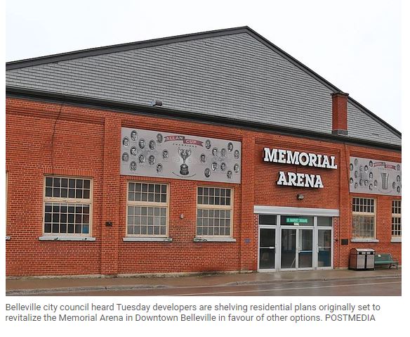 Residential plans for Memorial Arena shelved in favour of other options ...